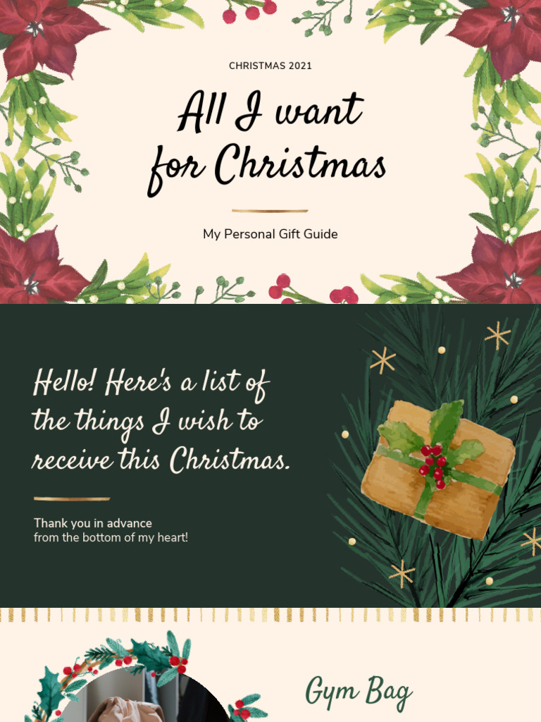 Beige Green and Red Handcrafted Wish List Christmas Presentation | PDF