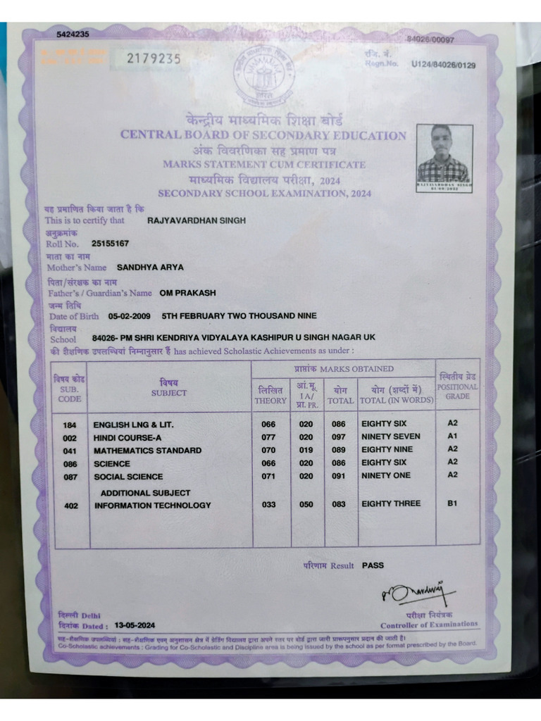 10TH Marksheet | PDF