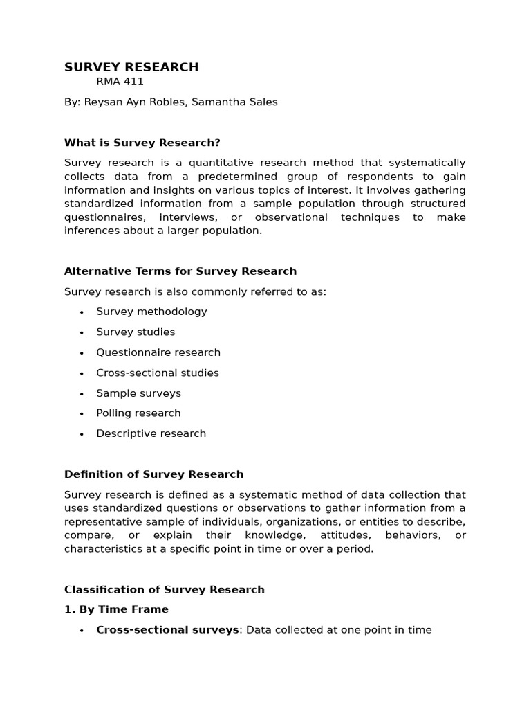 Report 2 - Survey Research | PDF | Survey Methodology | Methodology