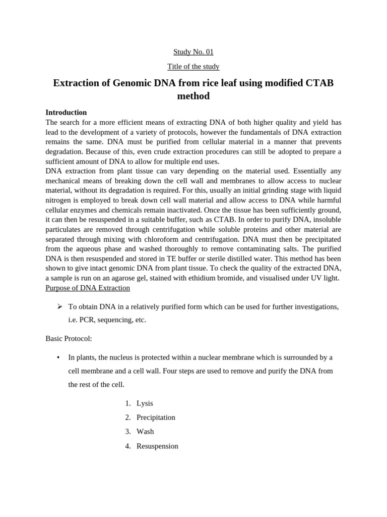 DNA Extraction | PDF | Molecular Biology | Biology