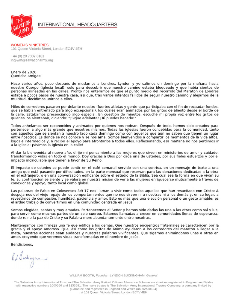 WM Spanish New Year Letter 2026 | PDF | Amor | Cristo (título)