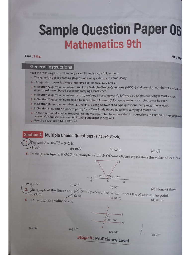 Sample Paper 6 | PDF