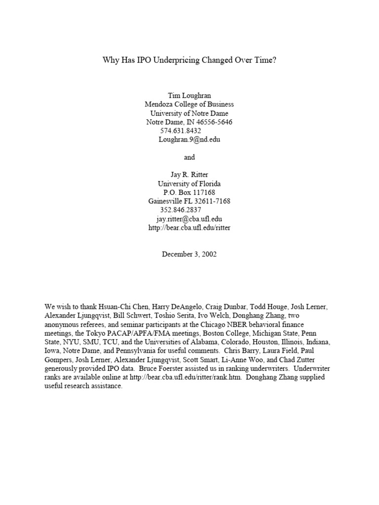 Why Has Ipo Changed Over Time | PDF | Initial Public Offering ...
