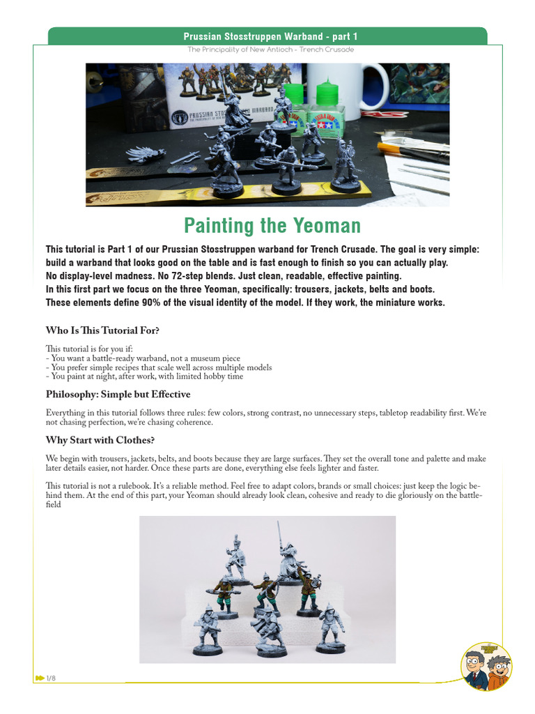Prussian Stosstruppen Warband - Part 1 - Painting The Yeoman | PDF