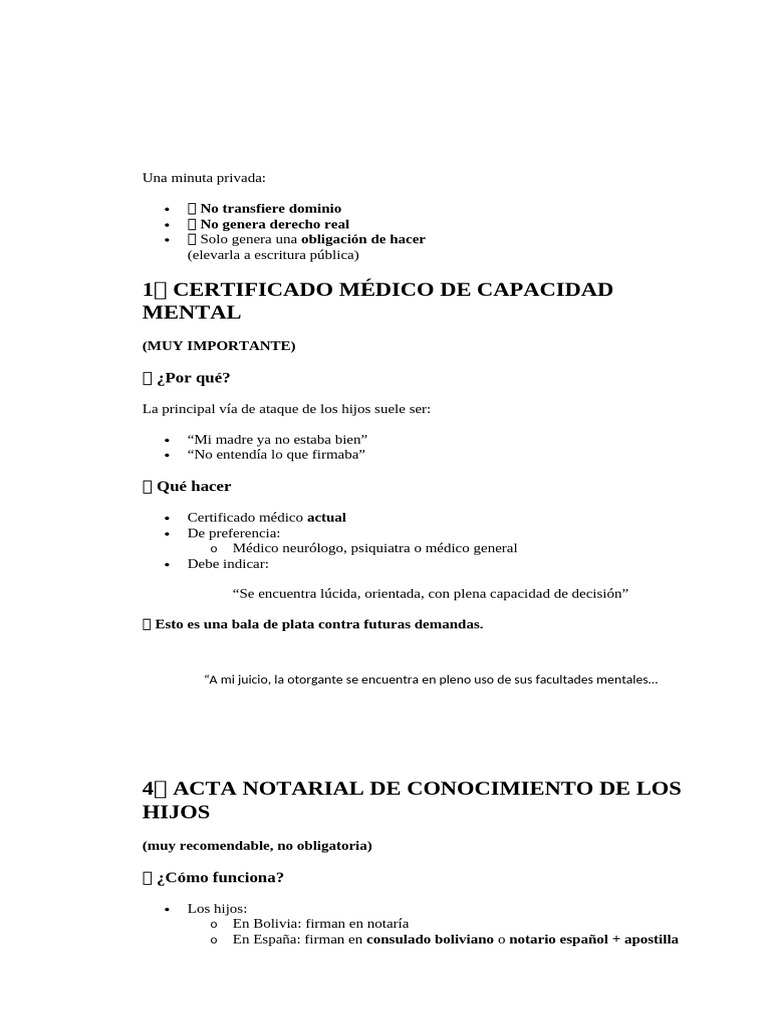 Una minuta privada | PDF