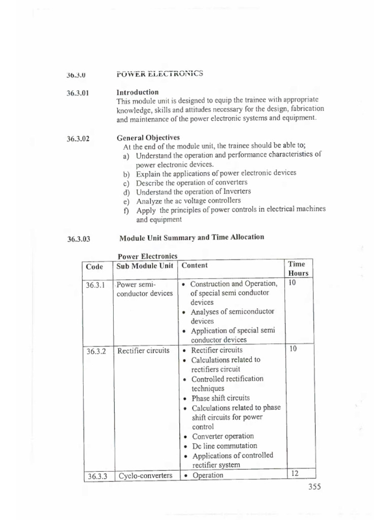 Power Electronics Course Outline | PDF