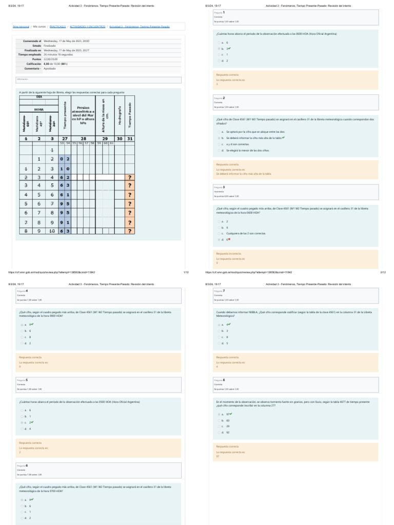 Actividad 3 - Fenómenos, Tiempo Presente-Pasado_ Revisión Del Intento ...