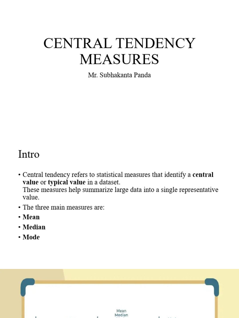 Central Tendency Measures | PDF | Mean | Arithmetic Mean