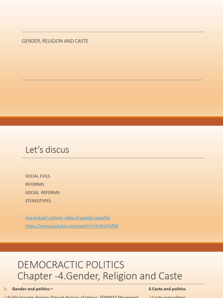 Gender Religion and Caste | PDF | Woman | Discrimination