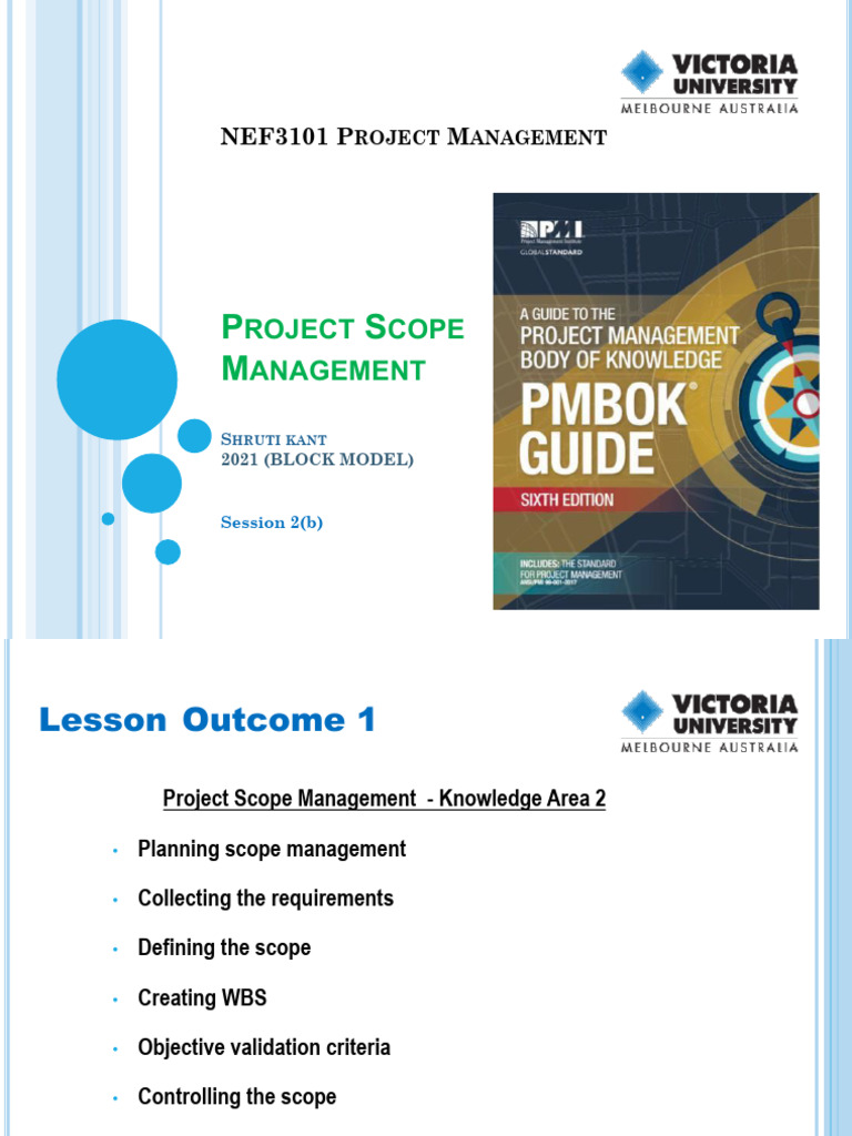 NEF3101 Session 2b Project Scope & Schedule Management | PDF | Project ...