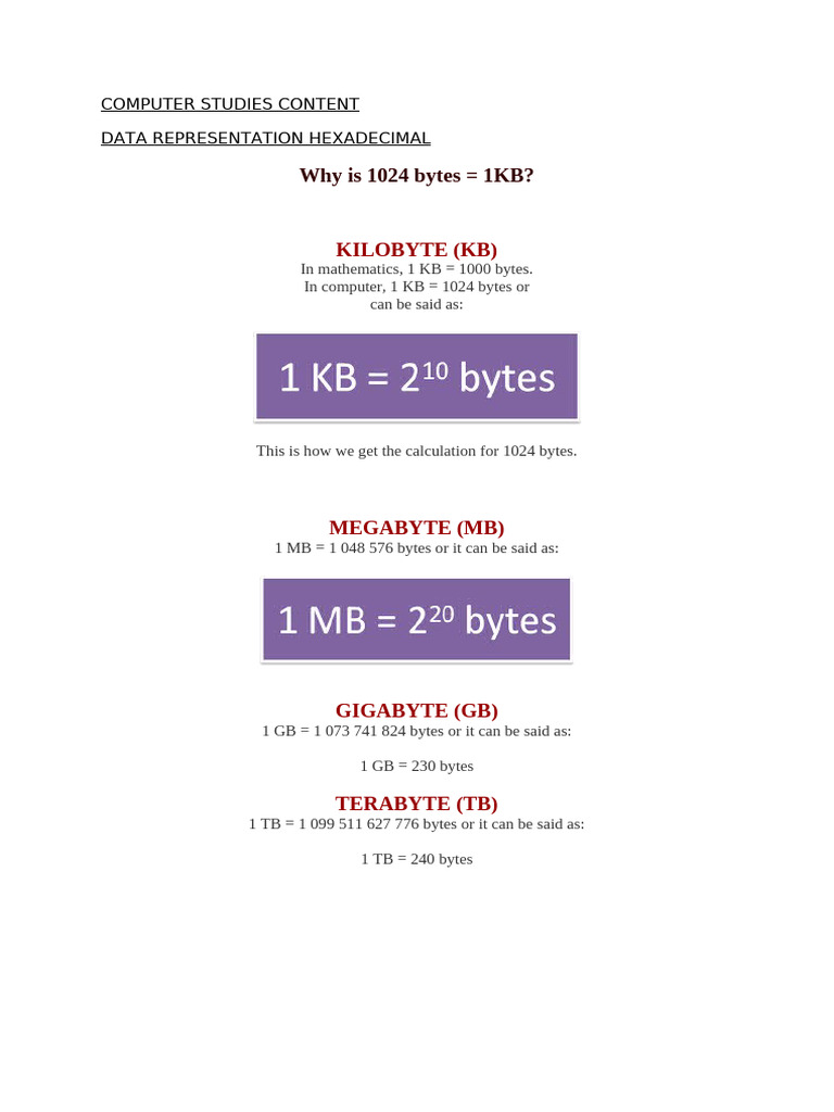 19 Data Representation Hexadecimal | PDF | Byte | Bit