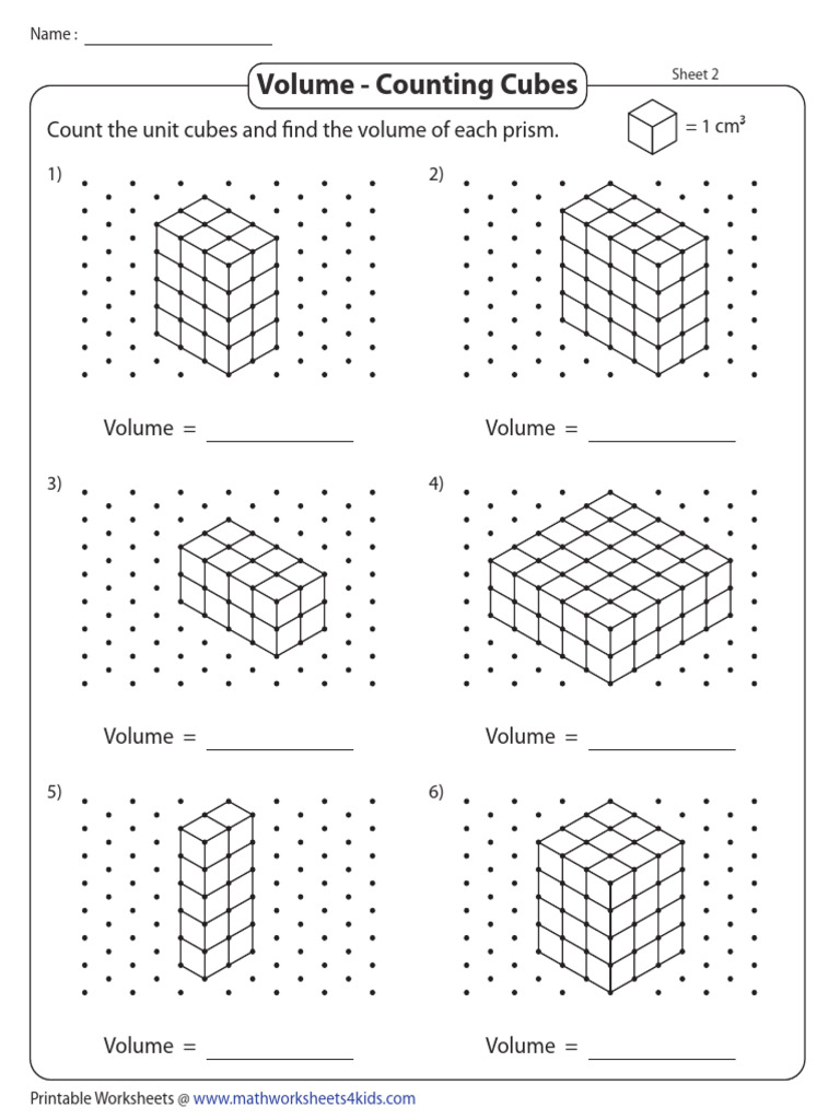 Volume Counting Cubes Metric Counting Cubes 2 Key | PDF