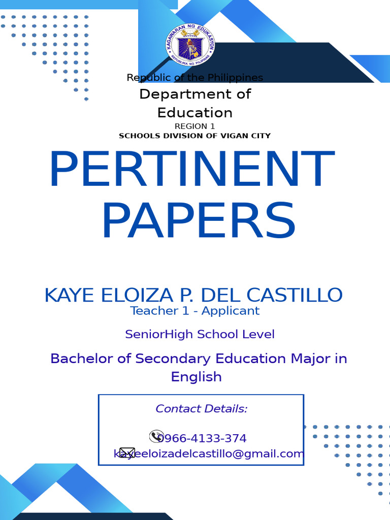 Navy Blue Pertinent Paper Cover Template Pptx | PDF