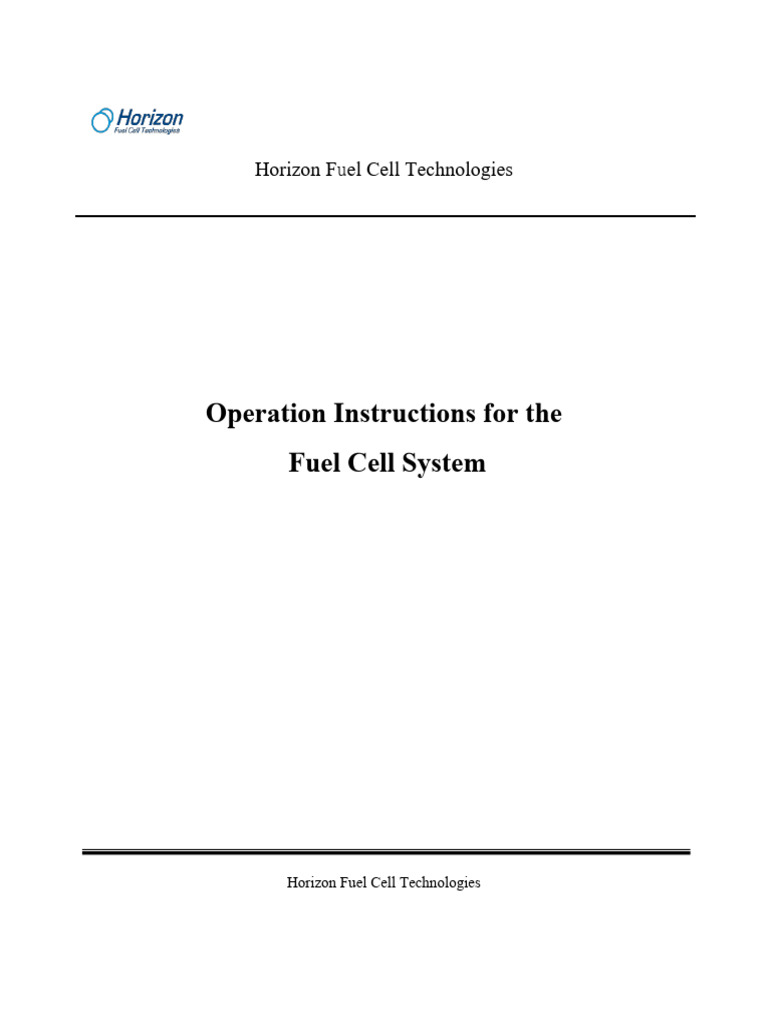 Operation Instructions For The Fuel Cell System - V1 | PDF | Computer ...