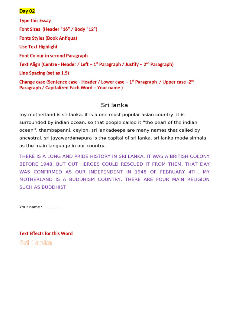 Word Practical Day 02 | PDF
