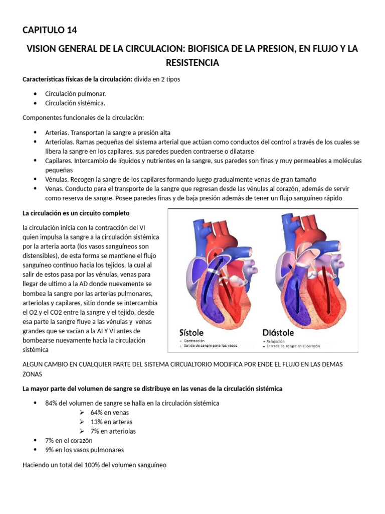 CAPITULO 14 GUYTON | PDF | Sistema circulatorio | Artería
