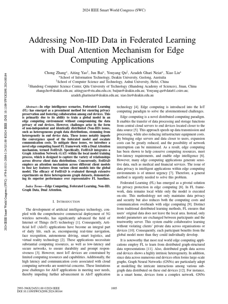 Addressing Non-IID Data in Federated Learning With Dual Attention ...