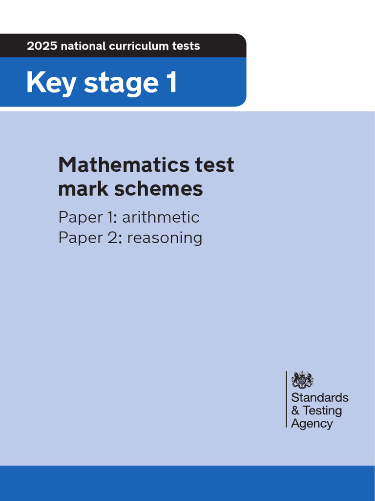 2025 KS1 Mathematics Test Mark Schemes | PDF | Mathematics