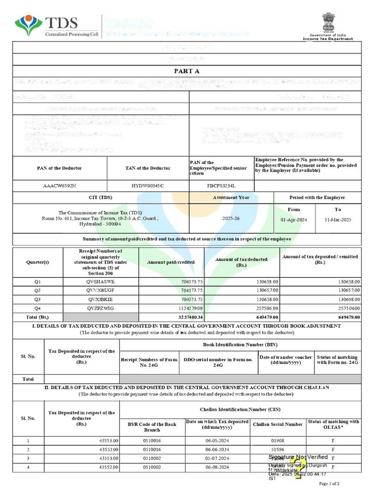 form 16_page-0001 | PDF | Public Finance | Wealth