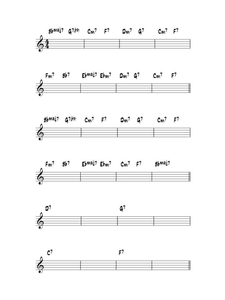 Rhythm Changes Chord Chart | PDF