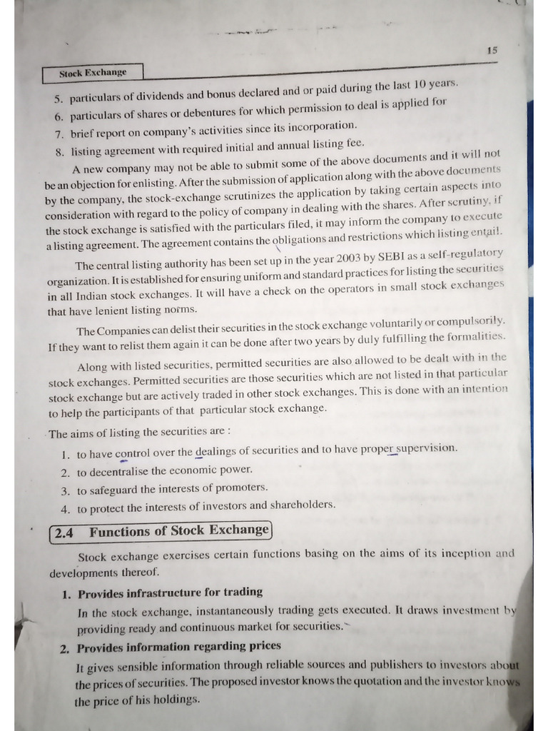 Stock Market Functions and Players. | PDF