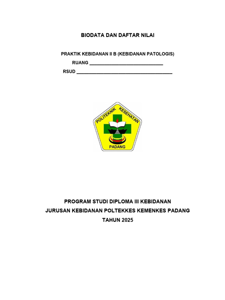 Biodata Dan Daftar Nilai Rsud PK Iib | PDF
