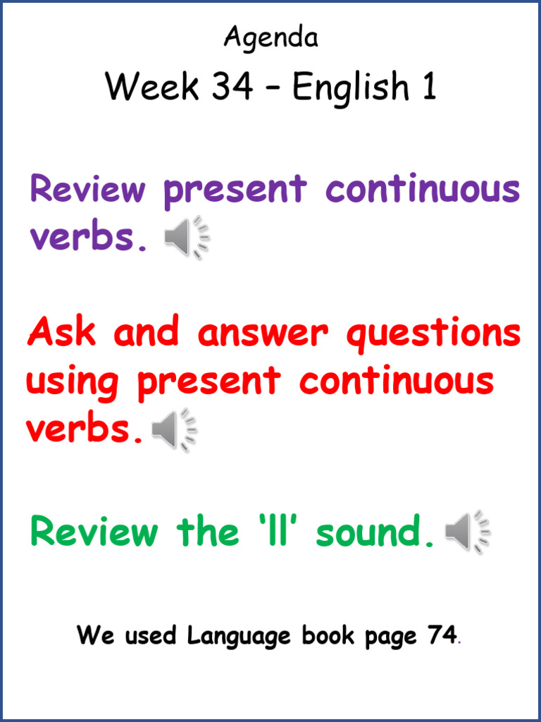 Agenda - Week 34 E1 (Audio) | PDF