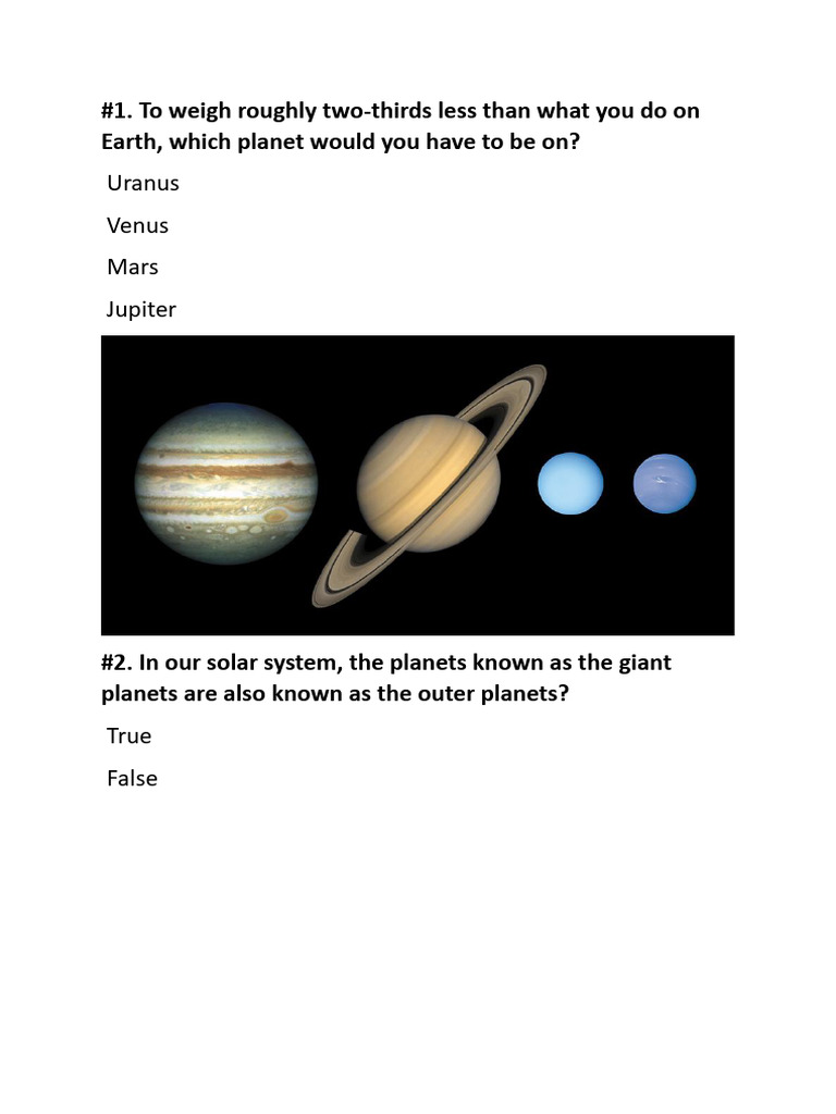 Space Quiz | PDF