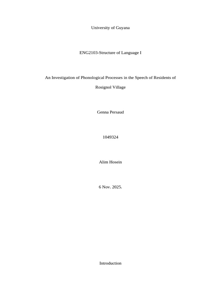 Genna 2025 - 2103 Structure of Language Research | PDF | English ...