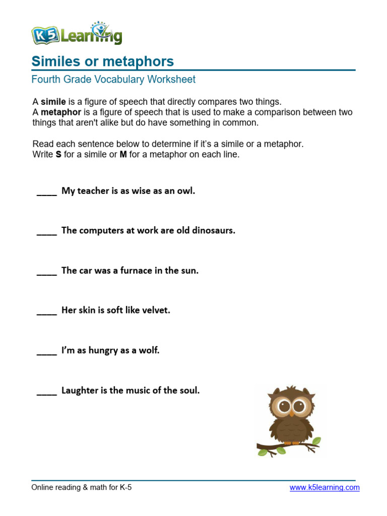 Grade 4 Simile Metaphor 3 | PDF