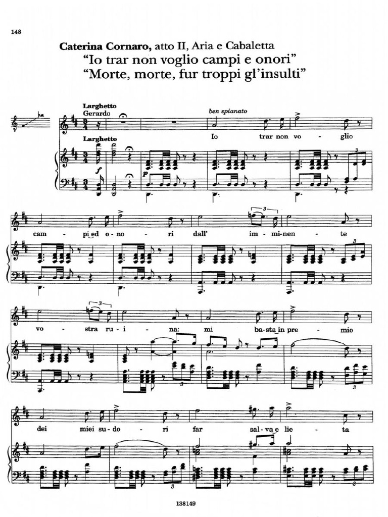 Io Trar Non Voglio Campi e Onori.. Morte, Morte, Fur Troppi Gl’Insulti ...