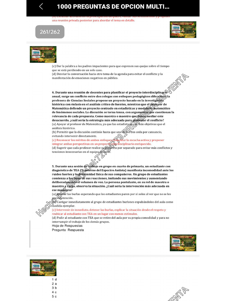 1000 Preg. de Opción Múltiple Repositorio | PDF