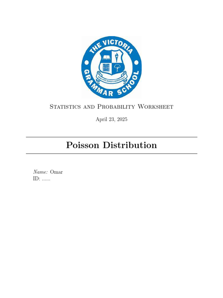 Stat Prob Term 3 PoissonDist Worksheet | PDF | Probability Distribution ...