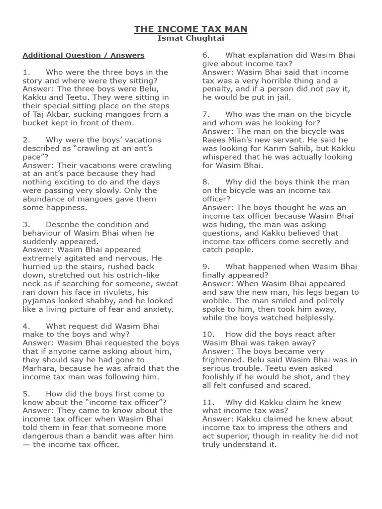The Income Tax Man | PDF