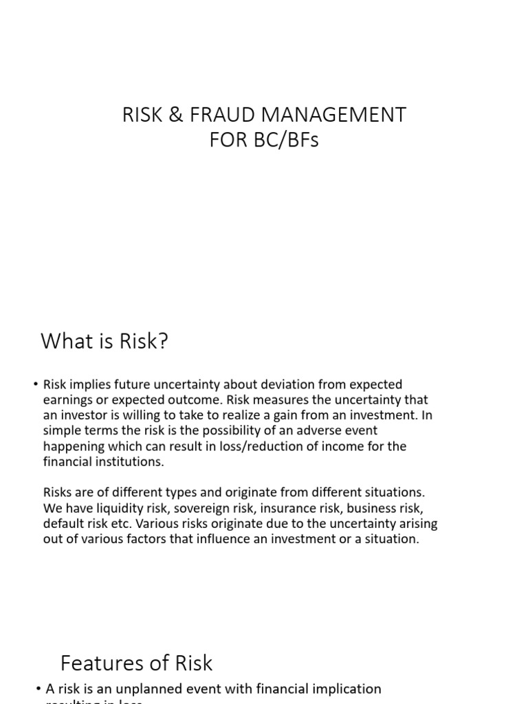 Day 5 Risk & Fraud Management | PDF | Risk | Risk Management