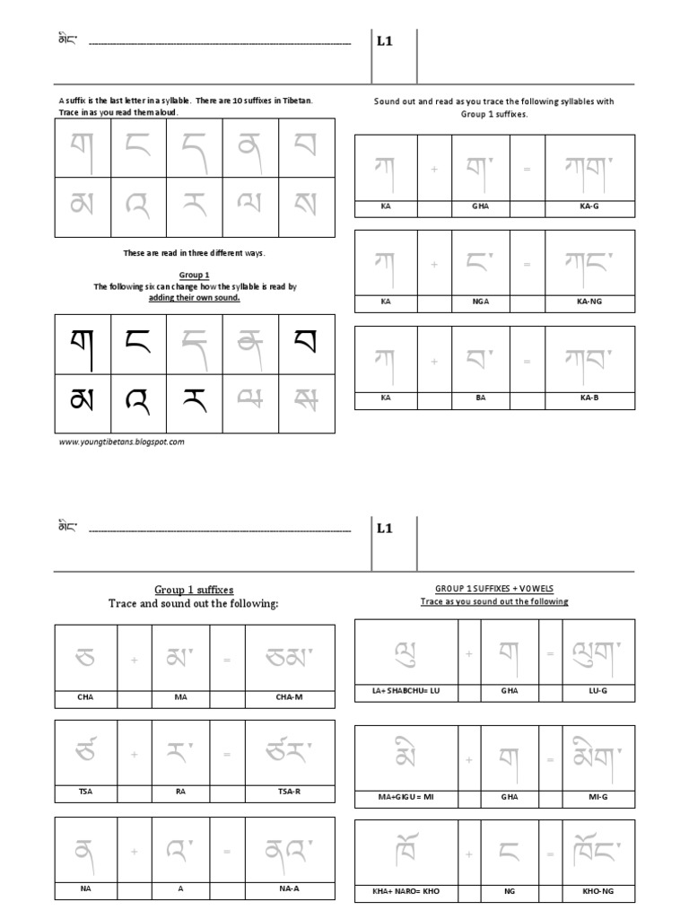 Tibetan Syllable Suffixes Guide | PDF