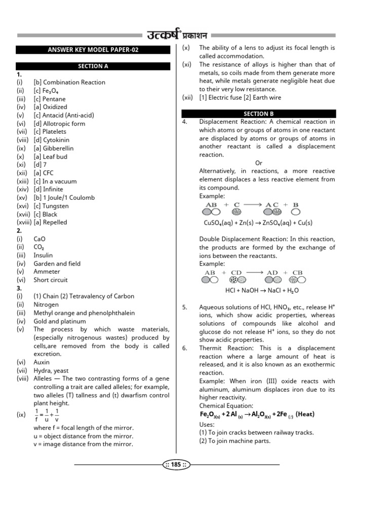 Solution Model Paper-1 Utkarsh | PDF | Chemistry
