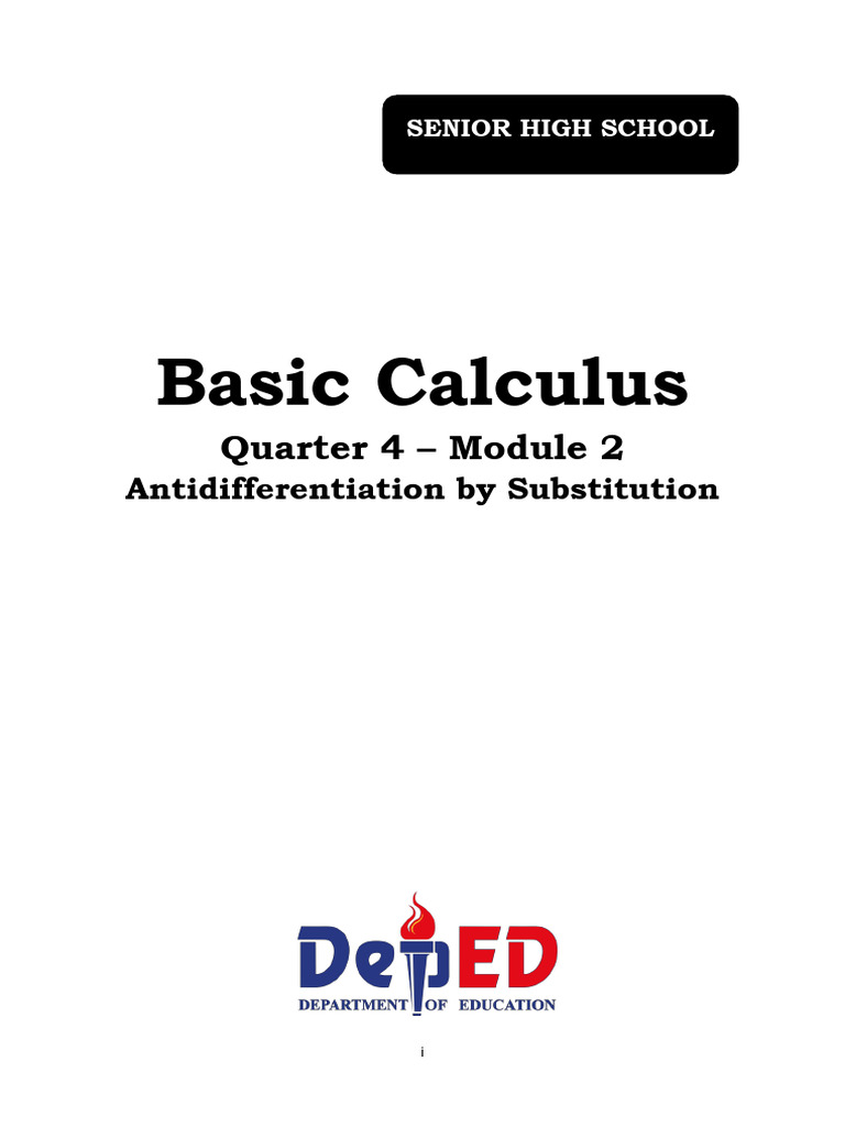 Basic Calculus q4 Week 2 Module 2 Antiderivative Using Substitution (1 ...
