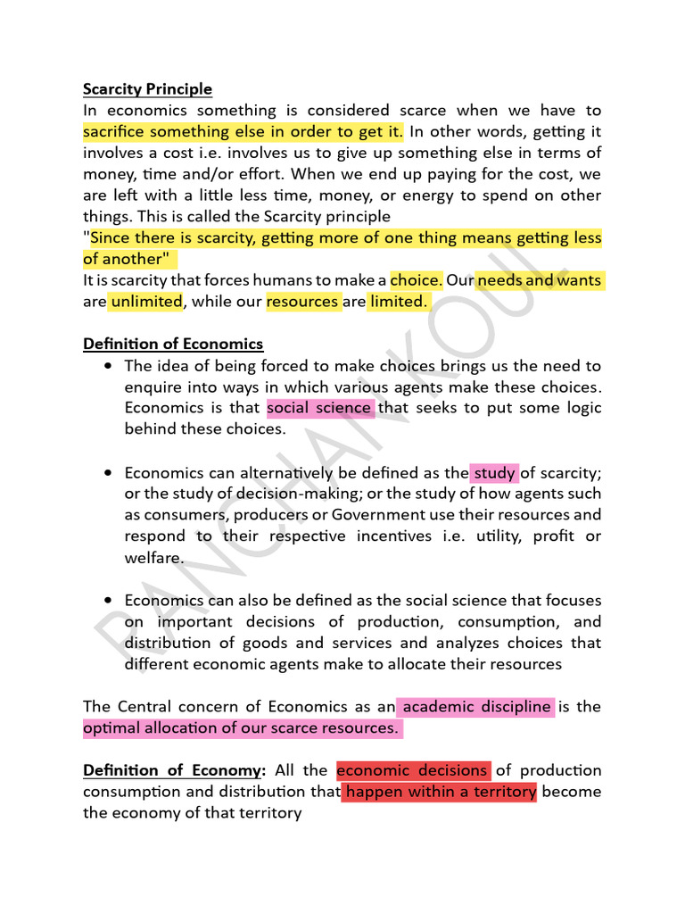 1 Introduction to Economics | PDF | Utility | Economics