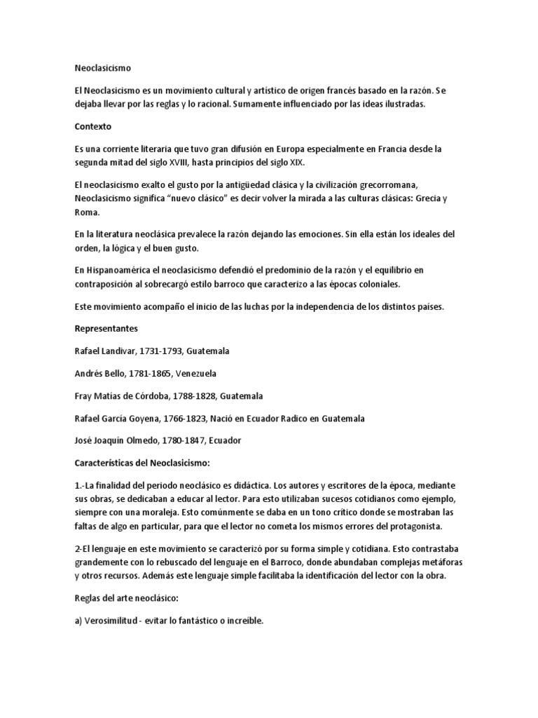 Neoclasicismo y Romanticismo | PDF | Romanticismo | Barroco