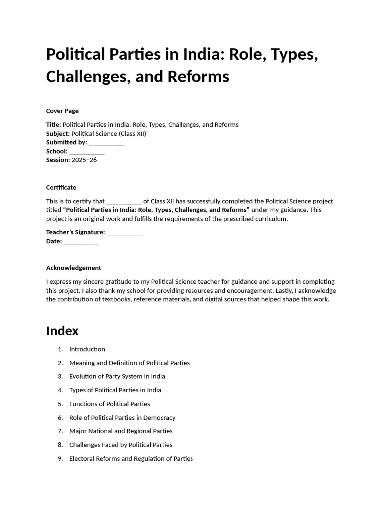 Political Parties in India | PDF | Indian National Congress | Political ...