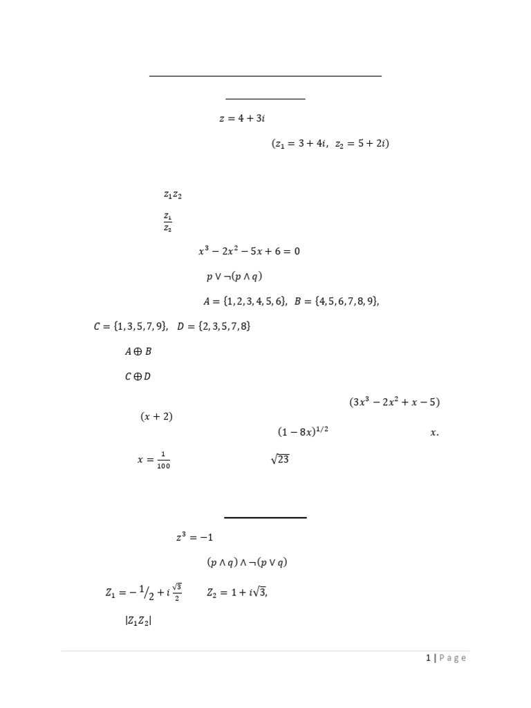 Revision Questions On Basic Mathematics | PDF | Theorem | Mathematical ...