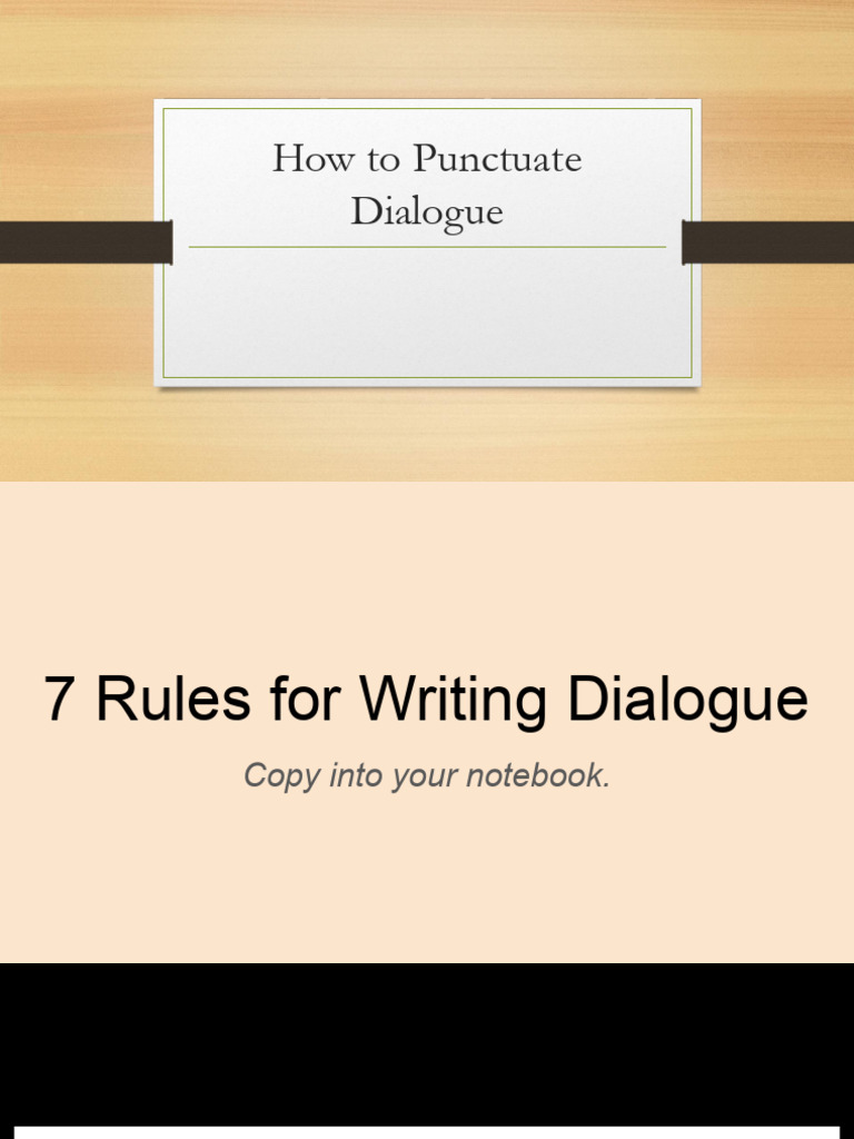 How to Punctuate Dialogue | PDF