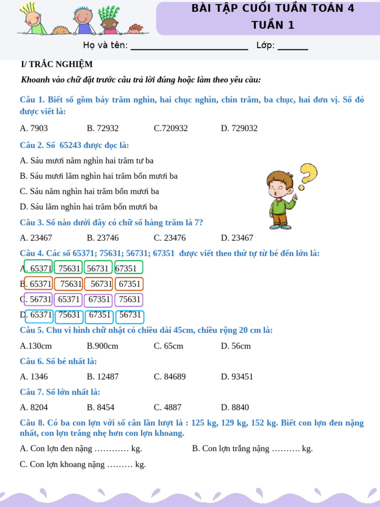 bai-tap-cuoi-tuan-toan-lop-4-ket-noi | PDF