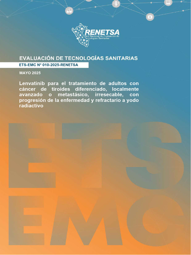 Ets Emc N°010-2025 Renetsa | PDF | Cáncer | Especialidades Medicas