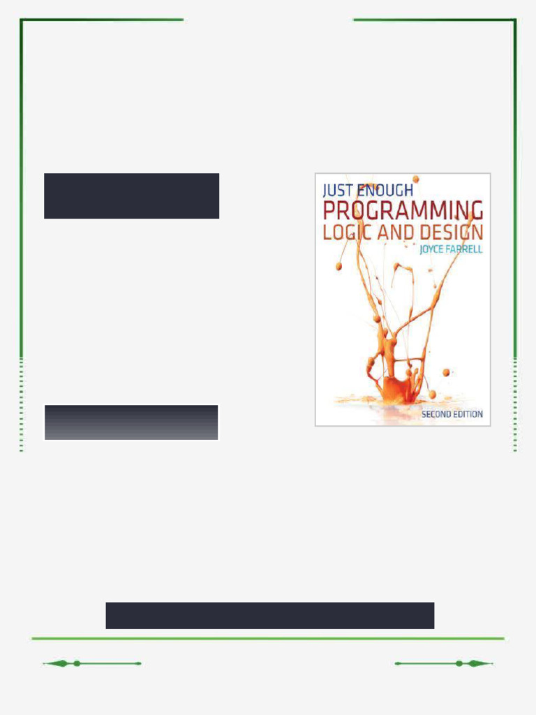 Just Enough Programming Logic and Design 2nd Edition Joyce Farrell ebook all formats available ...