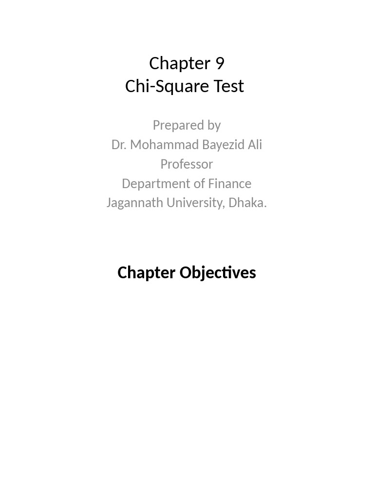Chap 9 Chi-Square Test | PDF | Chi Squared Test | Nonparametric Statistics