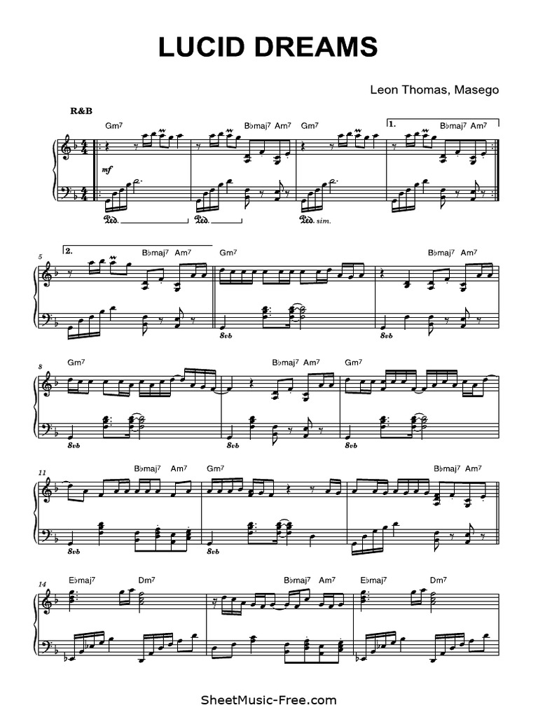 LUCID DREAMS Sheet Music Leon Thomas SheetMusic Free.com | PDF