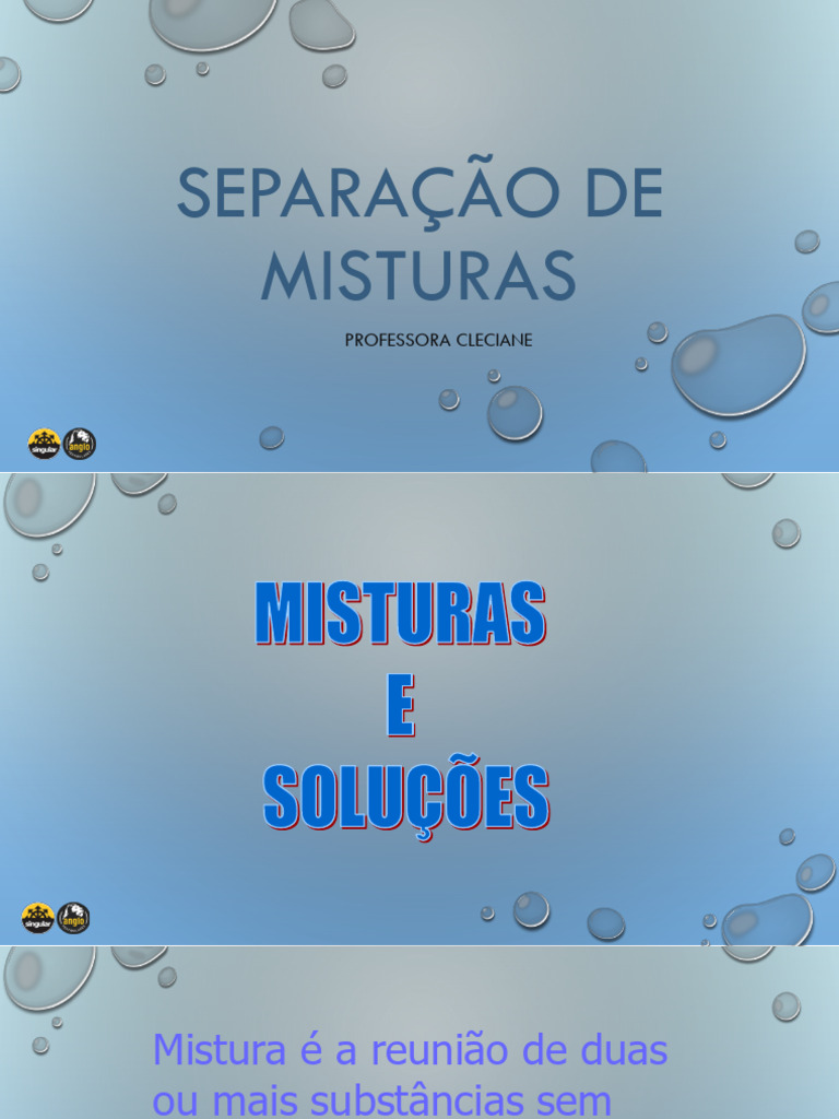 Aula Separação de Misturas | PDF
