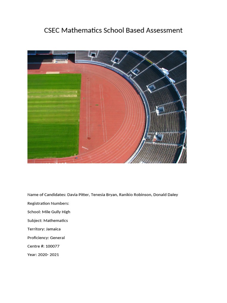 CSEC Mathematics School Based Assessment | PDF